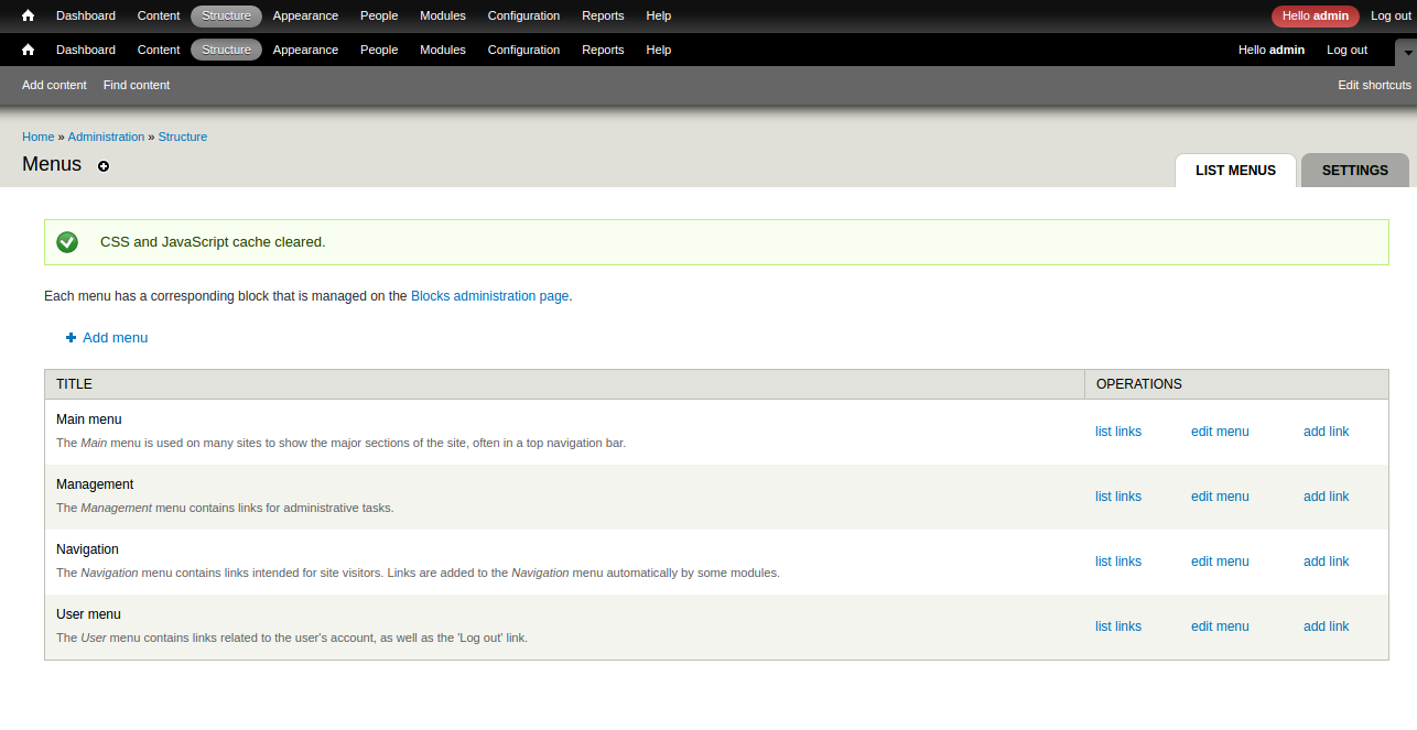 Double administration menu bar when installing admin_menu module [#2892254] | Drupal.org